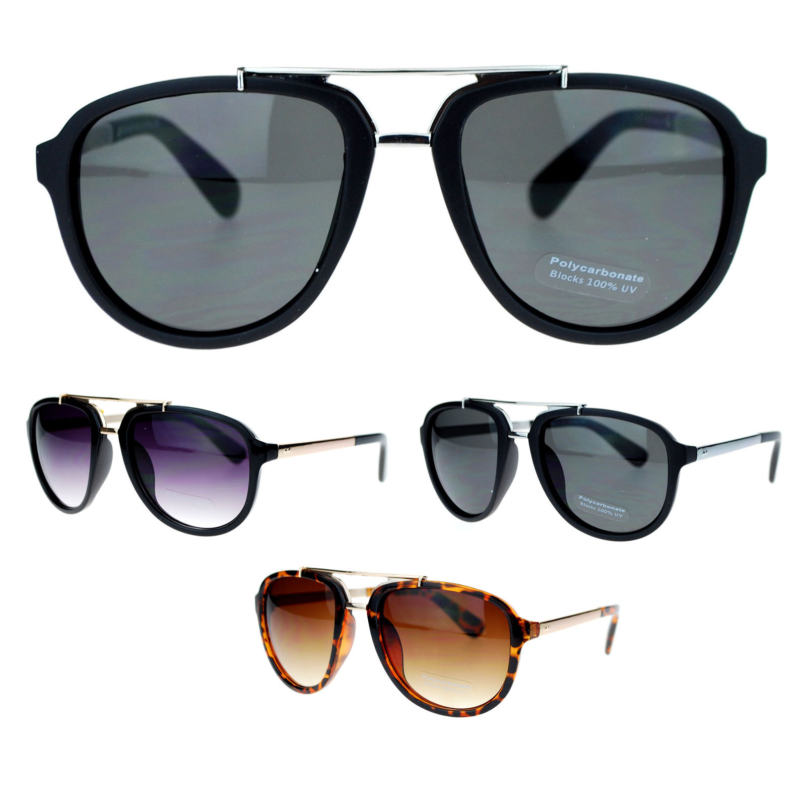 SA106 Mens Classic Speed Racer Metal Double Bridge Plastic Sunglasses ...