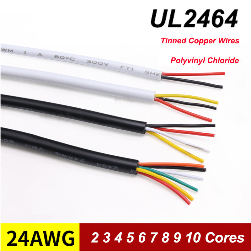 24AWG Stranded Cable Wire UL2464 PVC Flexible Multi Cores Conductors ...