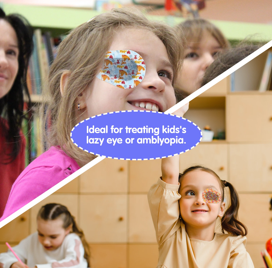 20x Kids Eye Patches Cartoon Adhesive Breathable Amblyopia Bandage ...