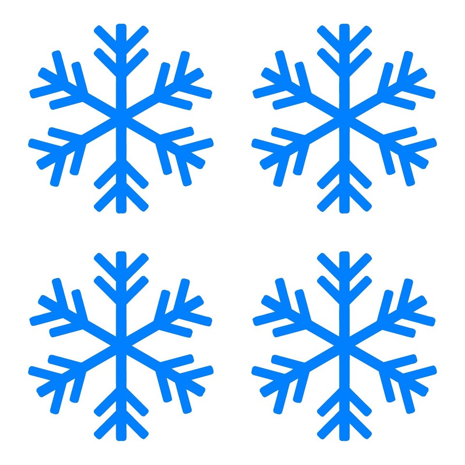 Small Snowflake Symbol Vinyl Decals set of 4 snowflakes Stickers Sheet ...