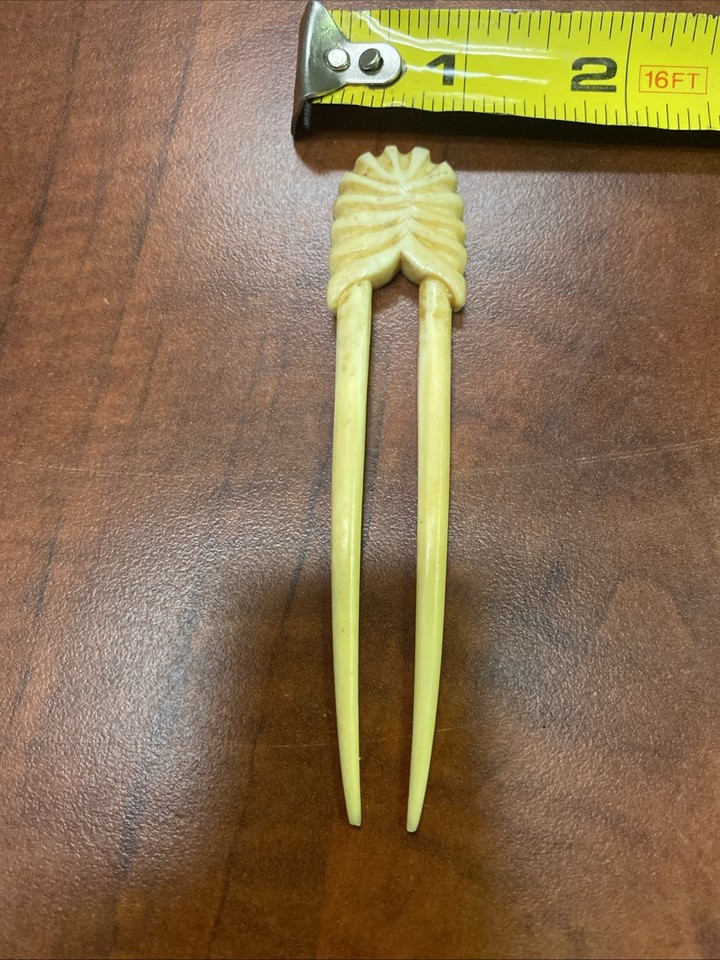 Vintage Tribal Carved Bone Hair Stick -1” X 4”. | eBay