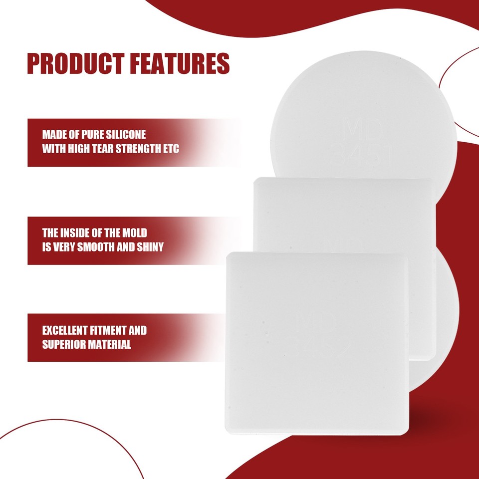 4 Pack Round and Square Shape Coaster Base Silicone Mold Resin Molds ...