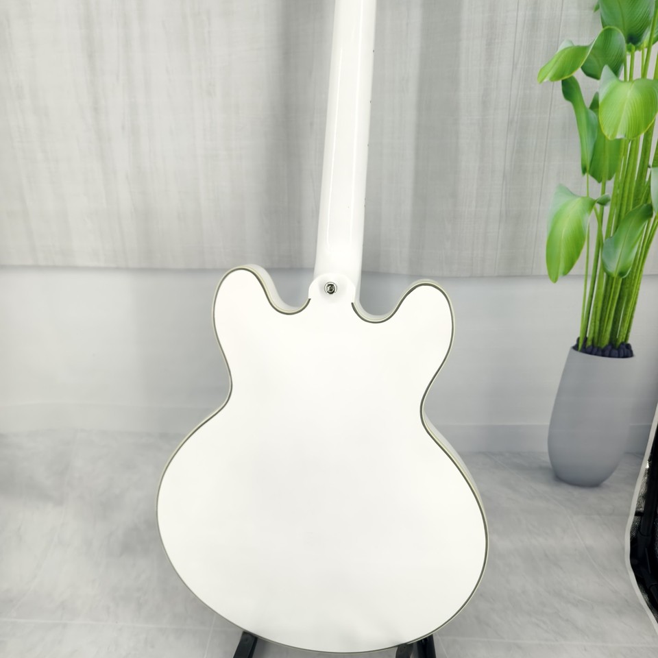 Custom ES-335 Alpine White Semi-Hollow Electric Guitar Chrome Hardware ...