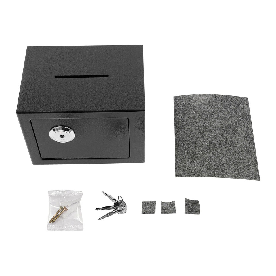 Black Free Standing Small Safe Box Safe Storage Box Cash Cabinet with ...