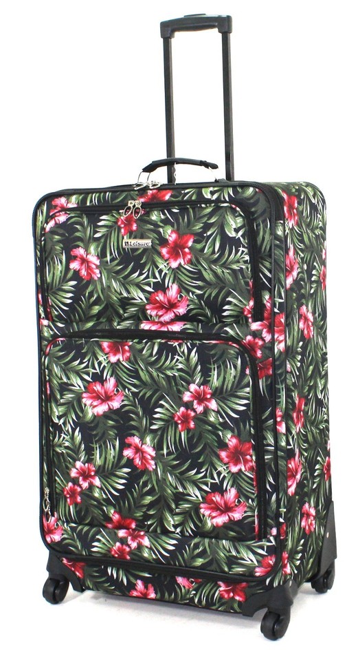 LARGE 26" Inch Suitcase Soft Shell Luggage Lightweight 4 Wheel Case ...
