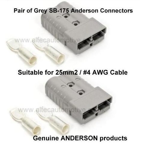 175 AMP ANDERSON SB-175 STROMSTECKER (Paar) passt 25 mm2/#4 AWG KABEL ...
