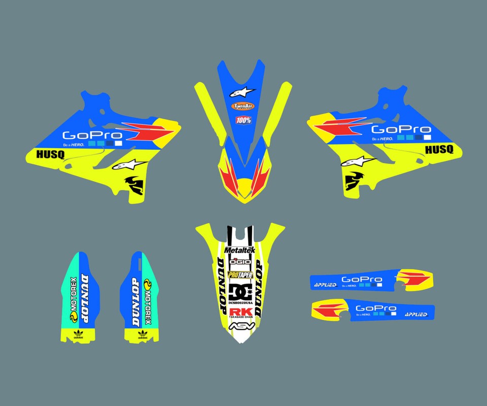 Background Decal Graphic Sticker Kit For YAMAHA YZ125 2015-2019,YZ250 ...