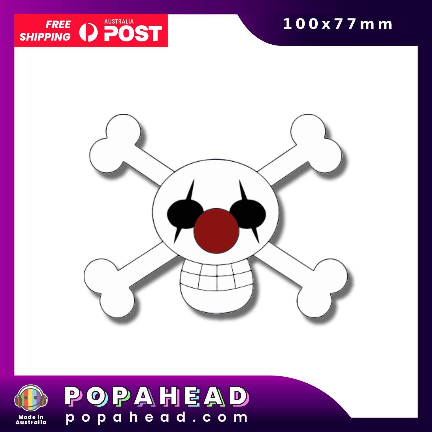 One Piece Buggy Clown Pirate Skull Logo Sticker Anime Sticker | eBay ...