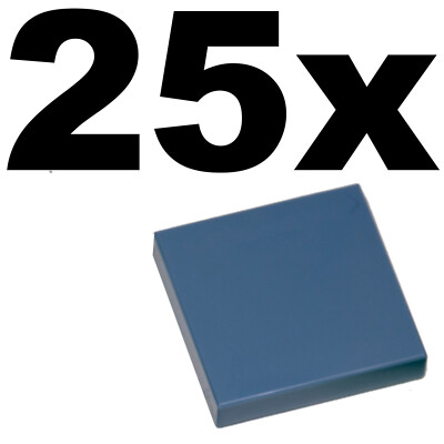 NEW LEGO - TILES - 2 x 2 - Blue Sand tile x 25 - smooth flat tiler 2x2 ...