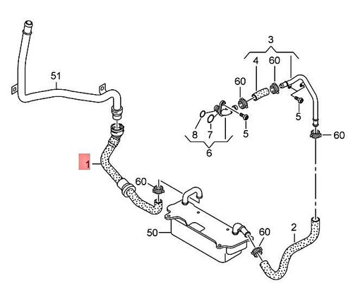 Genuine AUDI Q5 8RB Coolant Hose With Coolant Regulator 8R0121444F | eBay