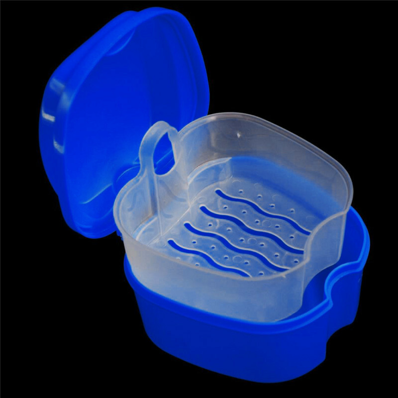 Plastic Tooth Holder False Teeth Storage Box with Hanging Net Denture ...