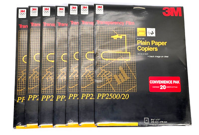 Lot of 7 New Sealed 3M PP2500 Transparency Film -140 Sheets 8.5 x 11 ...