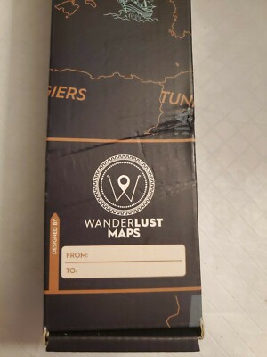 WANDERLUST MAPS SCRATCH OFF WORLD MAP, TRAVEL DOCUMENTATION (New In Box ...