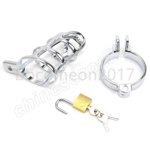 Stainless Steel Metal Male Chastity Device Belt Cage Lock Restraint Rings | eBay