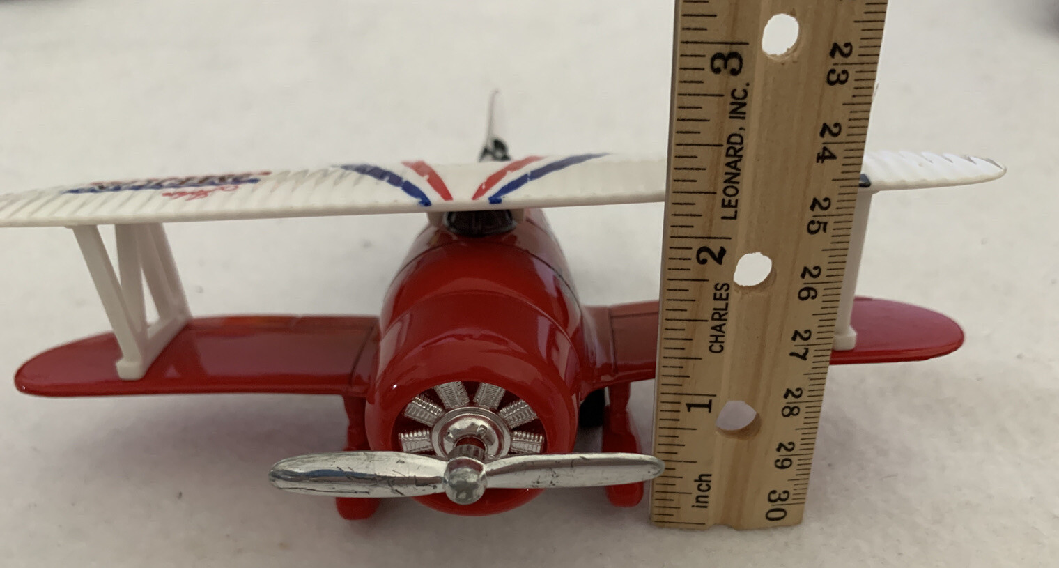 Toysmith Plane John American Biplane Pull Back Release Toy Die Cast ...