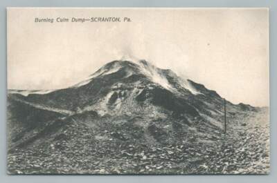 "Burning Culm Dump" SCRANTON Pennsylvania~Antique Coal Mine Mining ...