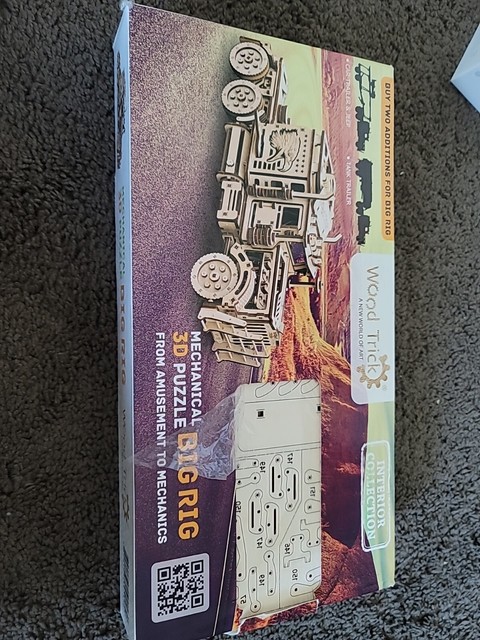 Wood Trick Big Rig Truck Mechanical Wooden 3d Puzzle Model Assembly DIY ...