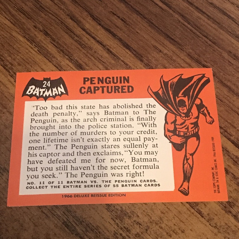 1989 Reprint REISSUE - 1966 Topps BATMAN "Black Bat" - Card #24 ...