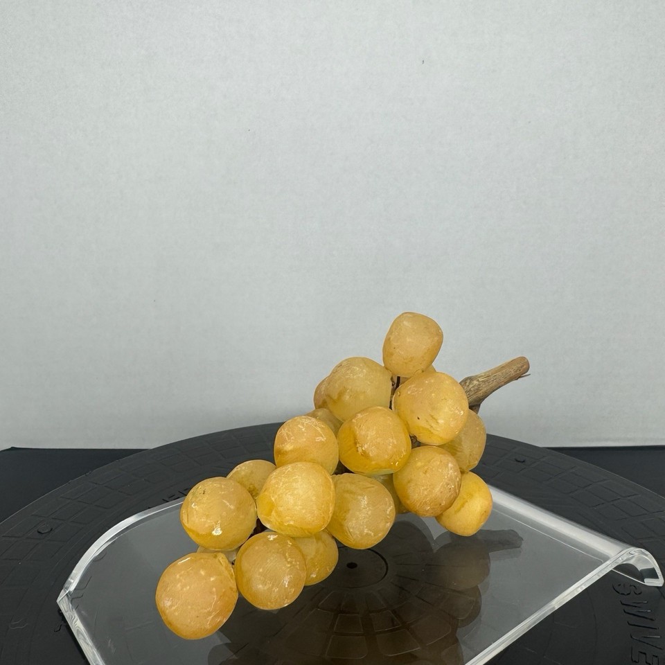 Vintage Italian Alabaster Grape Cluster Small Yellow Stone Fruit Décor ...