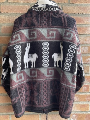 Tejidos Ruminahui Ecuador Wool Llama Aztec Alpaca Sweater Mens Size L ...