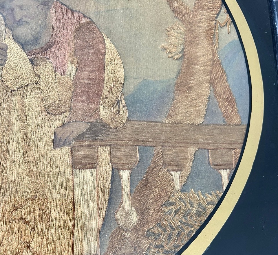 Antique Georgian Embroidery Pictures circa 1802 Silkwork Pair in Frames ...