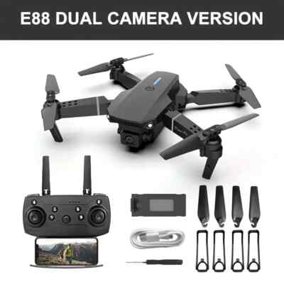 E88Drone with dual cameras, one-click take-off/landing, foldable, HD ...