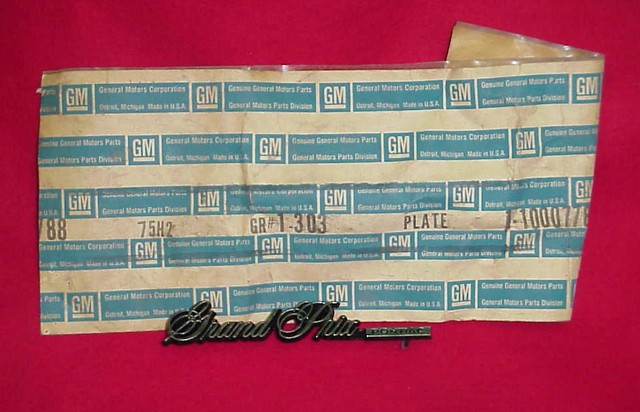 NOS Pontiac Grand Prix Script Trunk Emblem OEM GM Part# 10007788 for ...