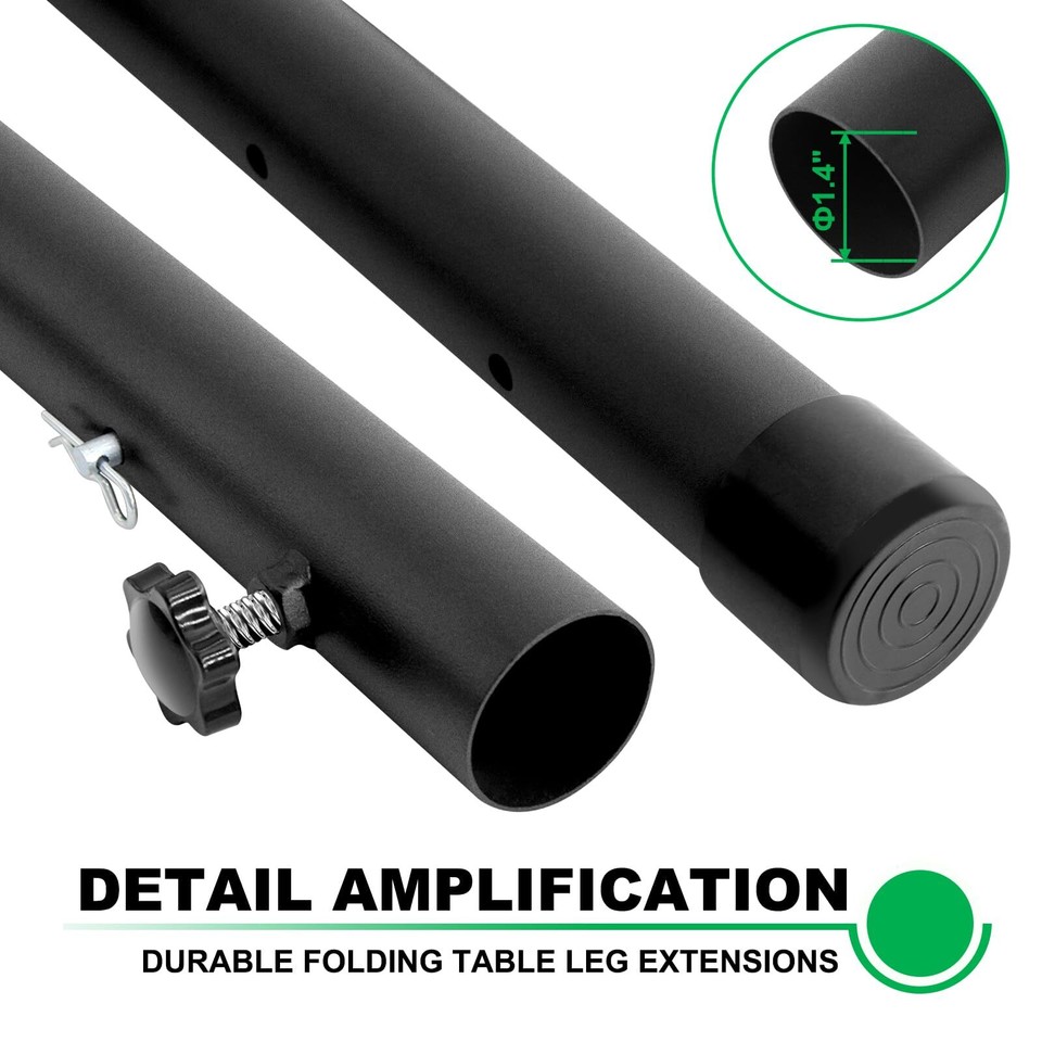 4 Pack Folding Table Leg Extenders Table Risers 4 Adjustable Level(3.6 ...