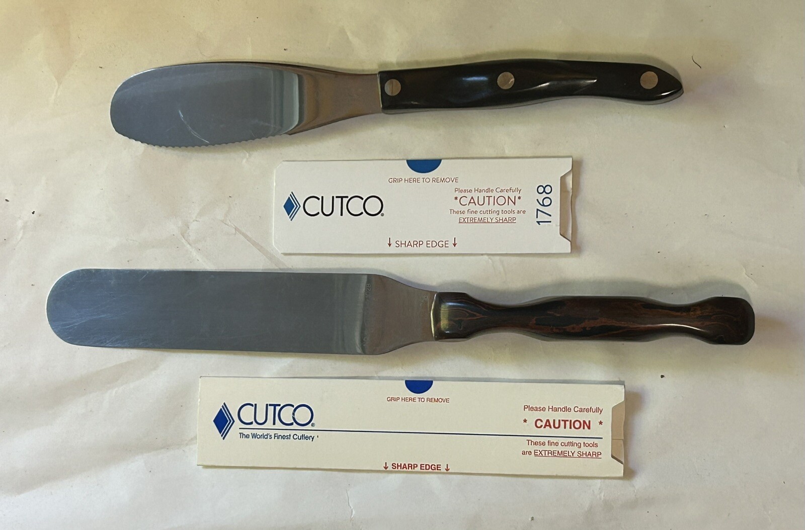 Cutco Cutlery 2 Spatula Spreader Knives- #1768 & #1028. Factory ...