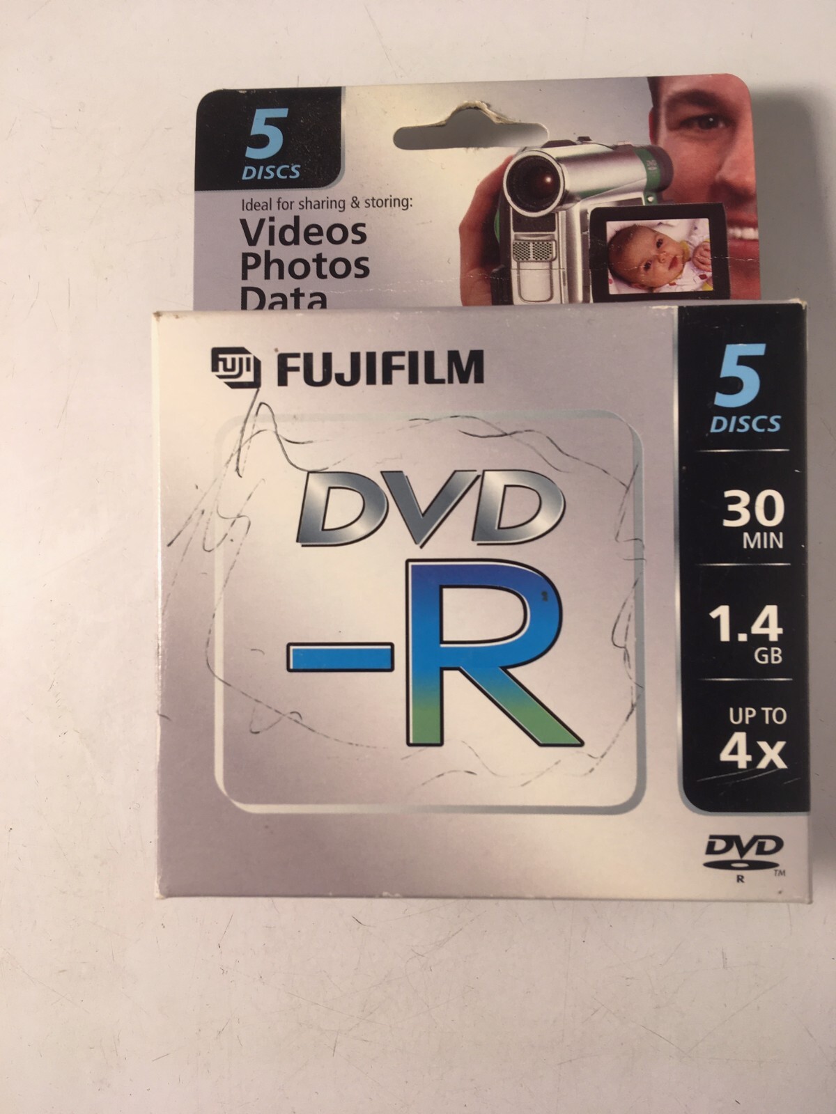 5 Total Discs Fujifilm DVD-R Camcorder 1.4 GB / 30 Min 4X Data Videos ...