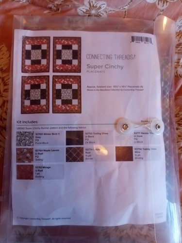 Connecting Threads Super Cinchy Placemat Sewing Quilting Kit | eBay