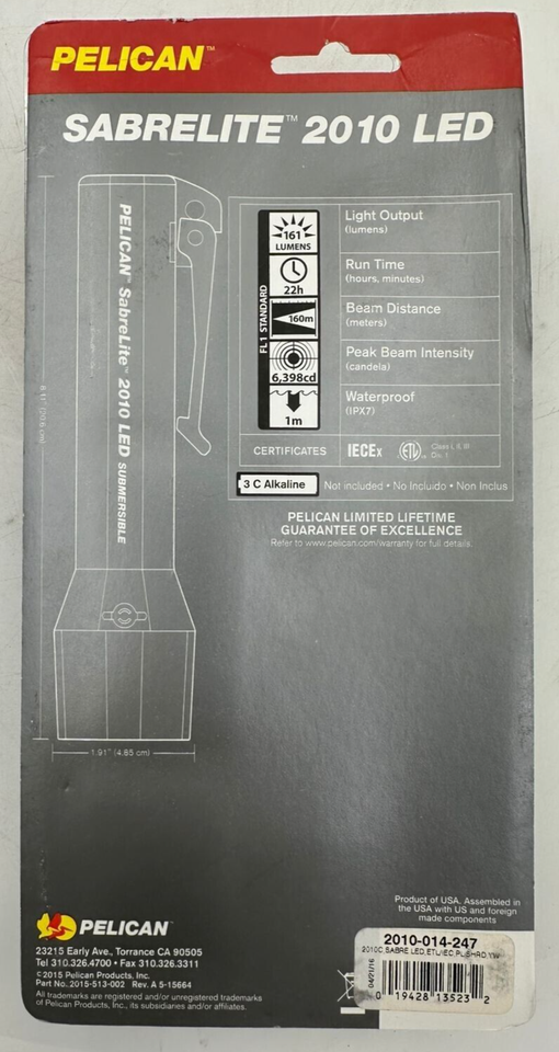 PELICAN SABRELITE 2010 LED FLASHLIGHT (GLOW IN THE DARK) | eBay