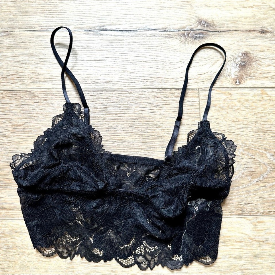 Intimately Free People Black Lace Adjustable Bralette Size XS NWOT | eBay