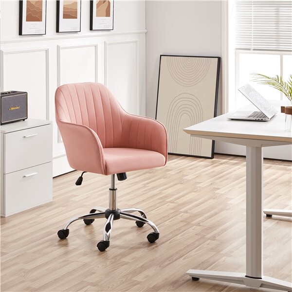 Modern Velvet Office Desk Chair Height Adjustable Task Chair Computer ...