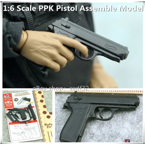 2X PPK Pistol 1/6 4D Gun Model for 12" Action Figure Soldier Assemble ...