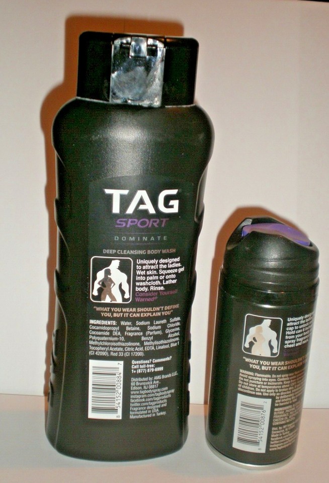 (1) Tag Sport Deep Cleansing Body Wash and (1) Body Spray Dominate ...
