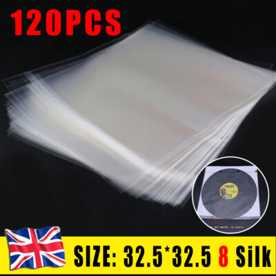 120Pcs Premium 12" Clear Plastic Vinyl Record Outer Sleeves Slimline LP ...