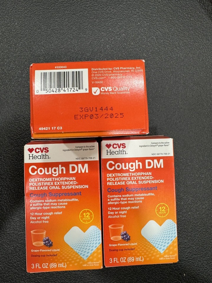 CVS Cough DM, Cough & Chest DM 3fl oz Grape Exp 3/25 Lot Of 3!! | eBay