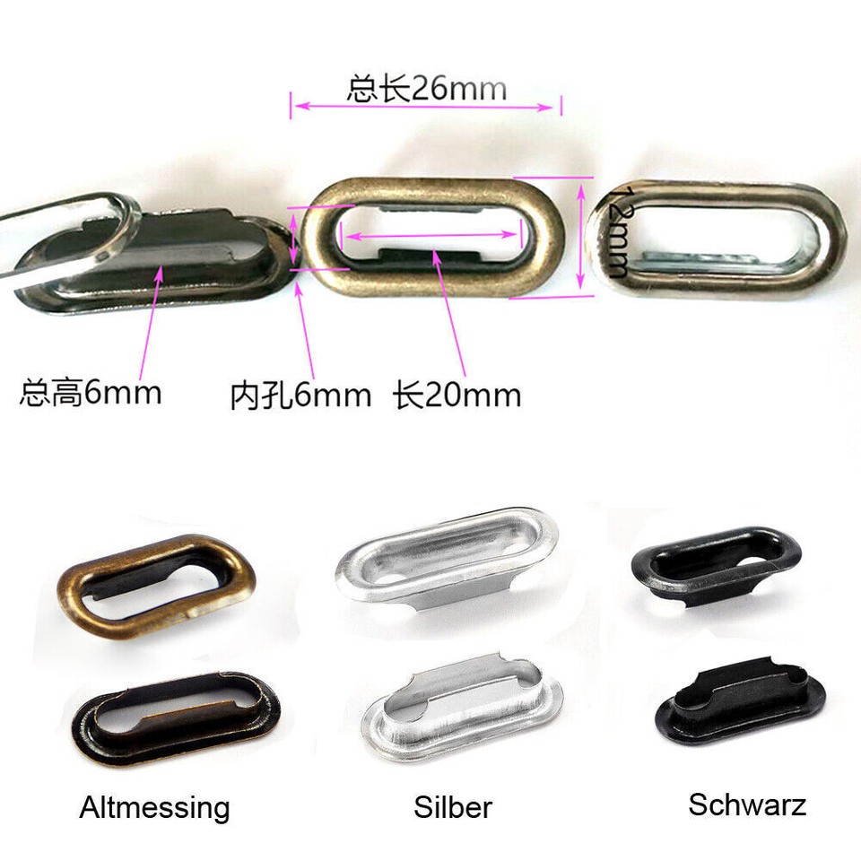 8/10/12/16/18~30mm Brass Oval Shaped Metal Eyelets With Washers Crafts ...