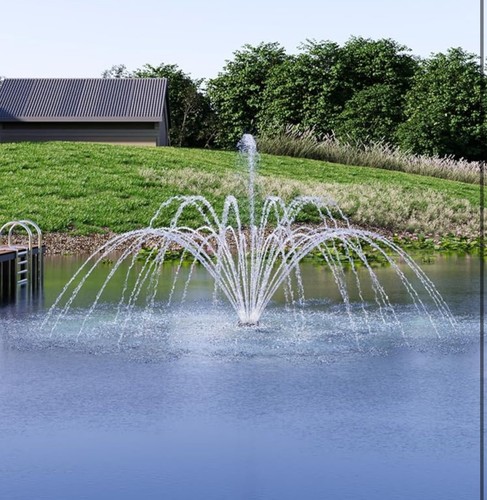 Hqua FS01 Floating Pond Fountain W/ Color Changing Light Kit 1/2HP 13 ...