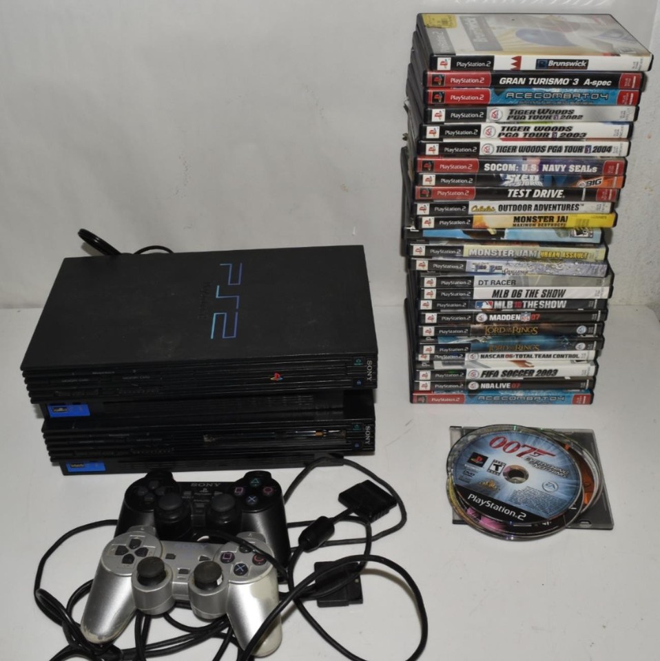 PLAYSTATION 2 PS2 CONSOLES BUNDLE VIDEO GAME SYSTEMS- GAMES-2 ...