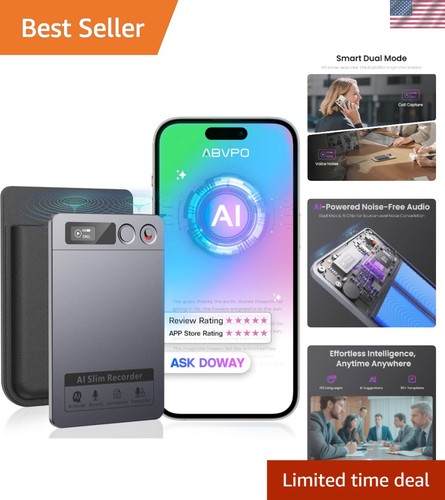 AI Voice Recorder DOWAY 64GB Transcribe Summarize Noise Cancellation ...