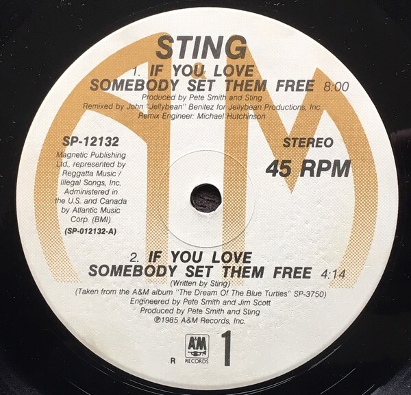 Sting-If You Love Somebody Set Them Free Disc Only 1985 SP-12132 Vinyl ...