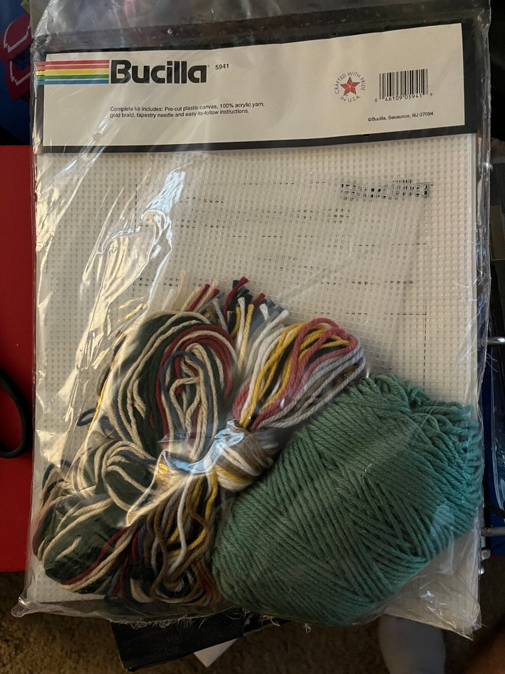 NEW Bucilla Carousel Doorstop Pre Cut Plastic Canvas 8x10 Pattern Kit ...