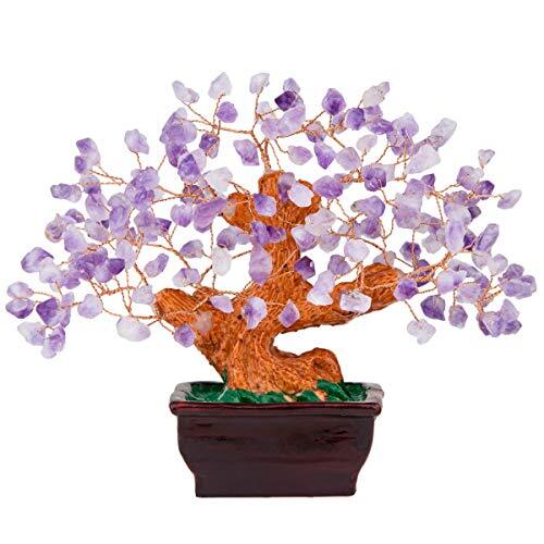 Amethyst Copper Money Tree Figurine Home Decoration Feng Shui Stone for ...