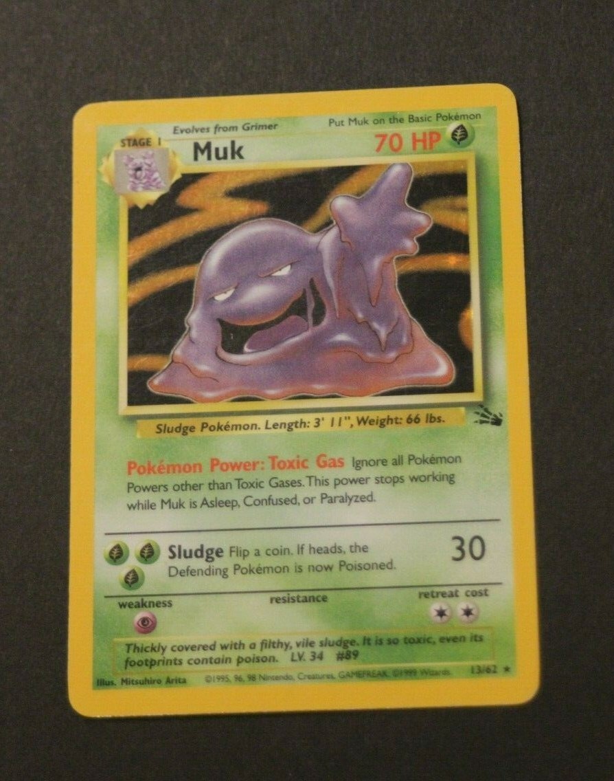 Muk 13/62 1999 Vintage Pokemon Holographic Shiny Foil Holo Card | eBay