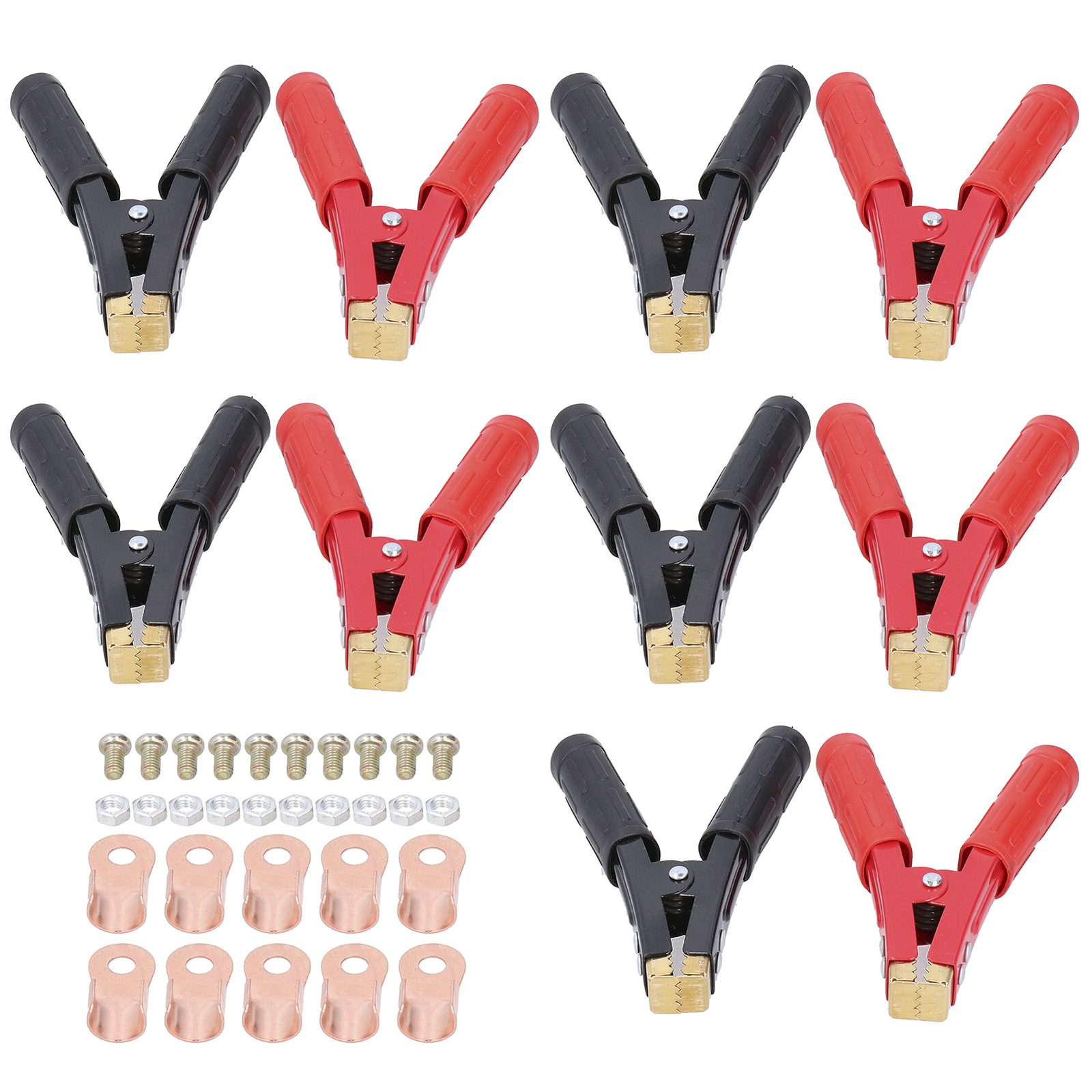 5 Pairs Battery Cable Clips HeavyDuty Insulated Crocodile Clamp 1000A ...
