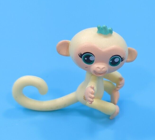 Fingerlings Mini Monkey Figure #1398F Light Yellow Blue Hair Toy ...