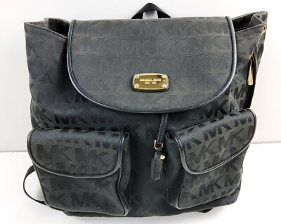 Michael Kors MK Signature Backpack Padded Tablet Pocket Bookbag Large ...