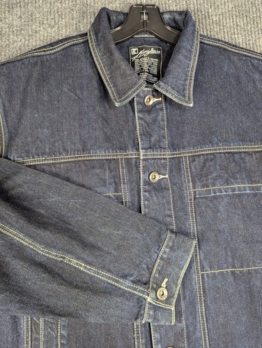 Vtg KARL KANI Denim Jacket Mens XL Blue Denim Hip Hop 2PAC Rap 90s Y2K ...